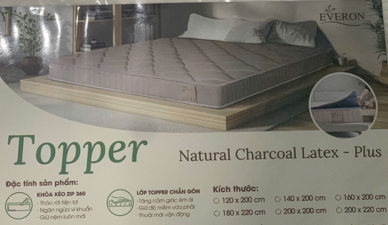 Topper Natural Charcoal Latex - Plus: Nâng Tầm Giấc Ngủ, Tinh Lọc Không ...