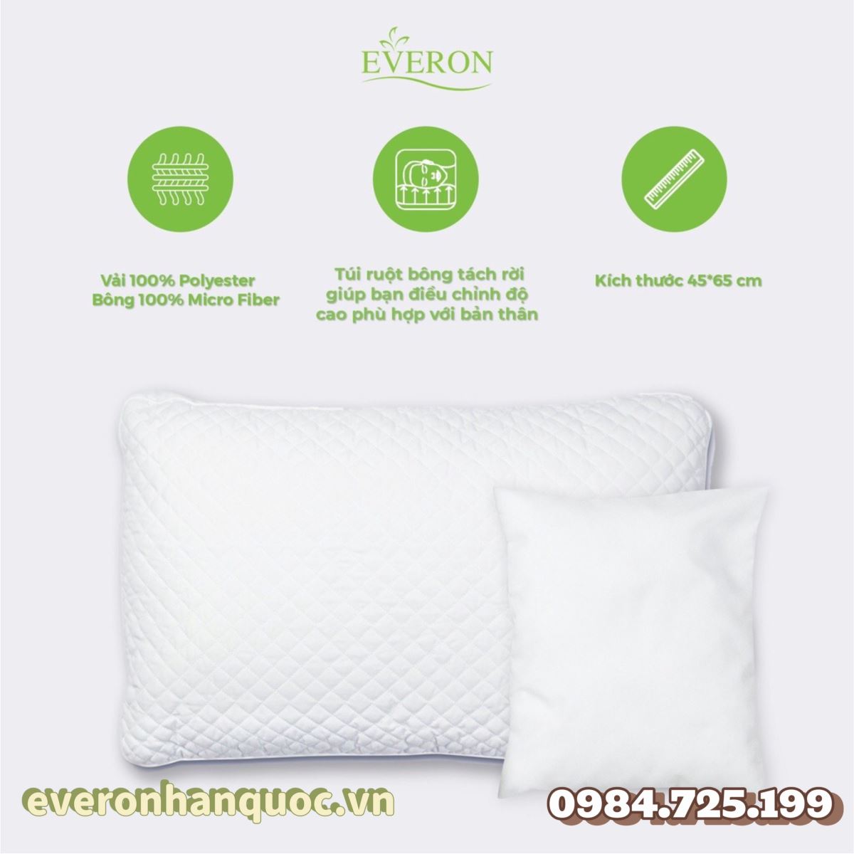 Ruột Gối Everon Flexible gối có thể điều chỉnh độ cao